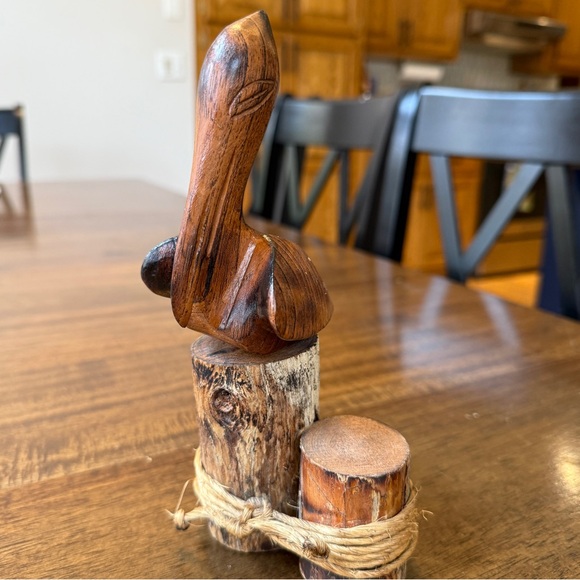 Hand Carved | Accents | Vintage Mid Century Wood Sculpted Pelican Bird ...